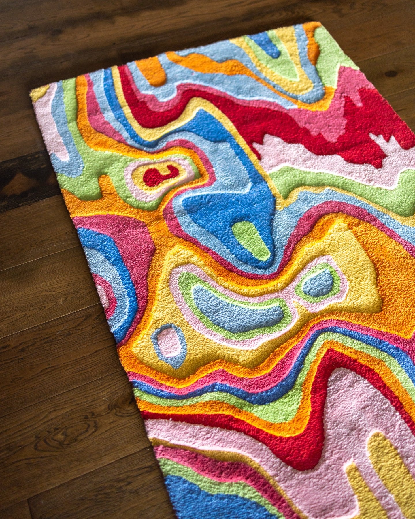 Bellows Organic Cotton Handmade Colorful Tufted Abstract Runner Rug ...