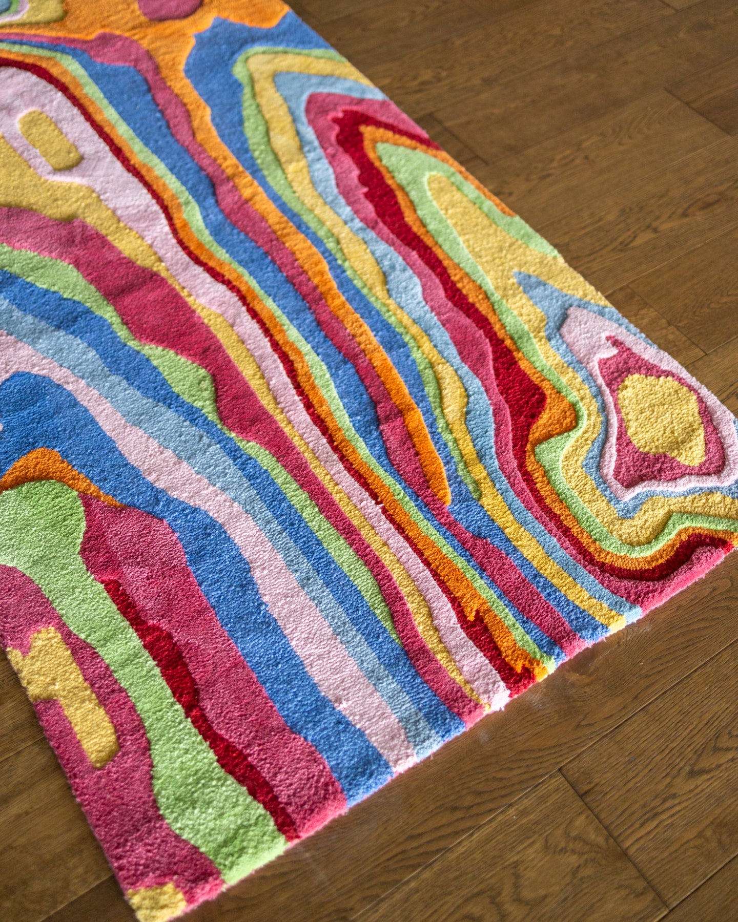Bellows Organic Cotton Handmade Colorful Tufted Abstract Runner Rug ...