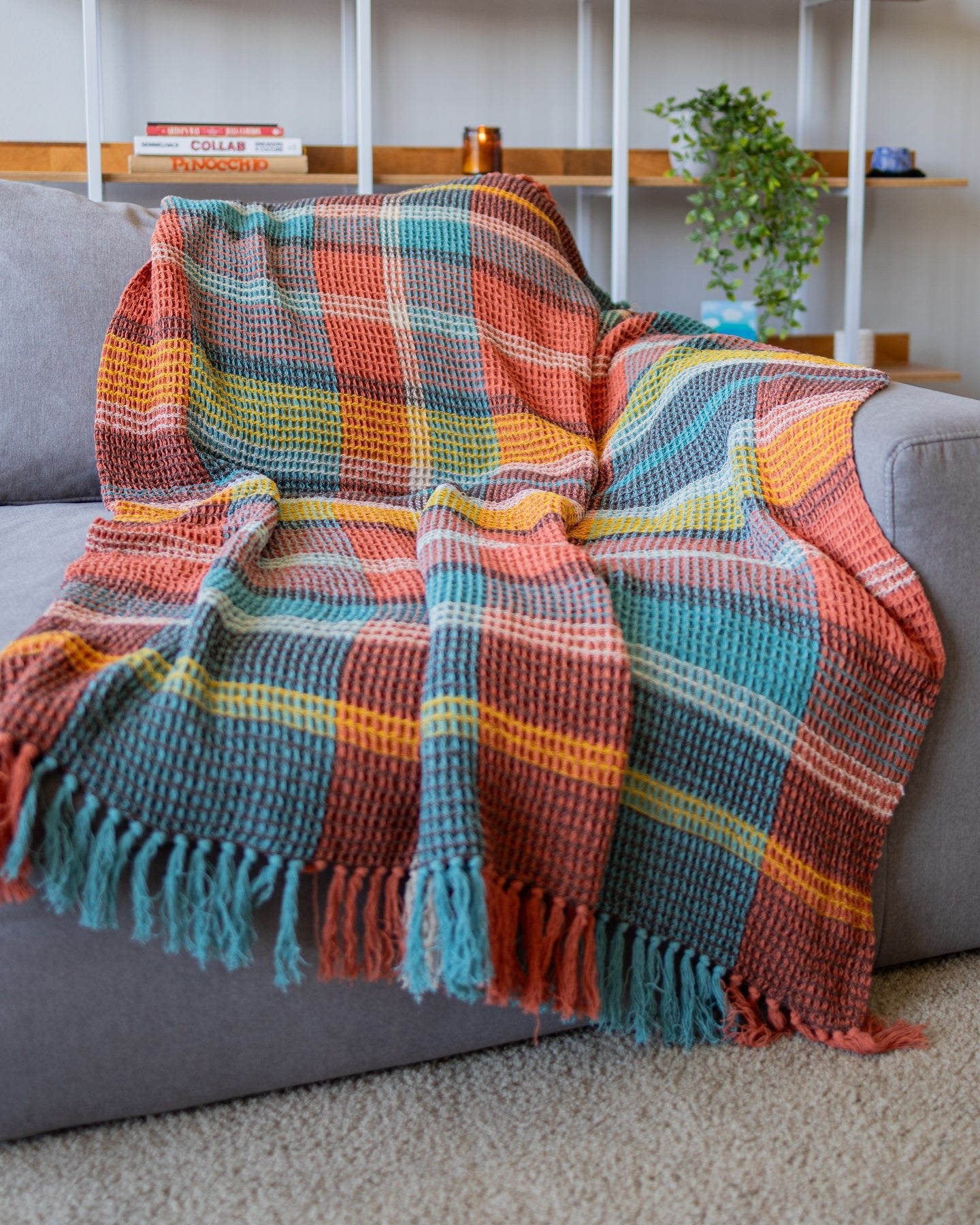 Pia Organic Cotton Waffle Knit Throw Blanket – YaYa & Co.