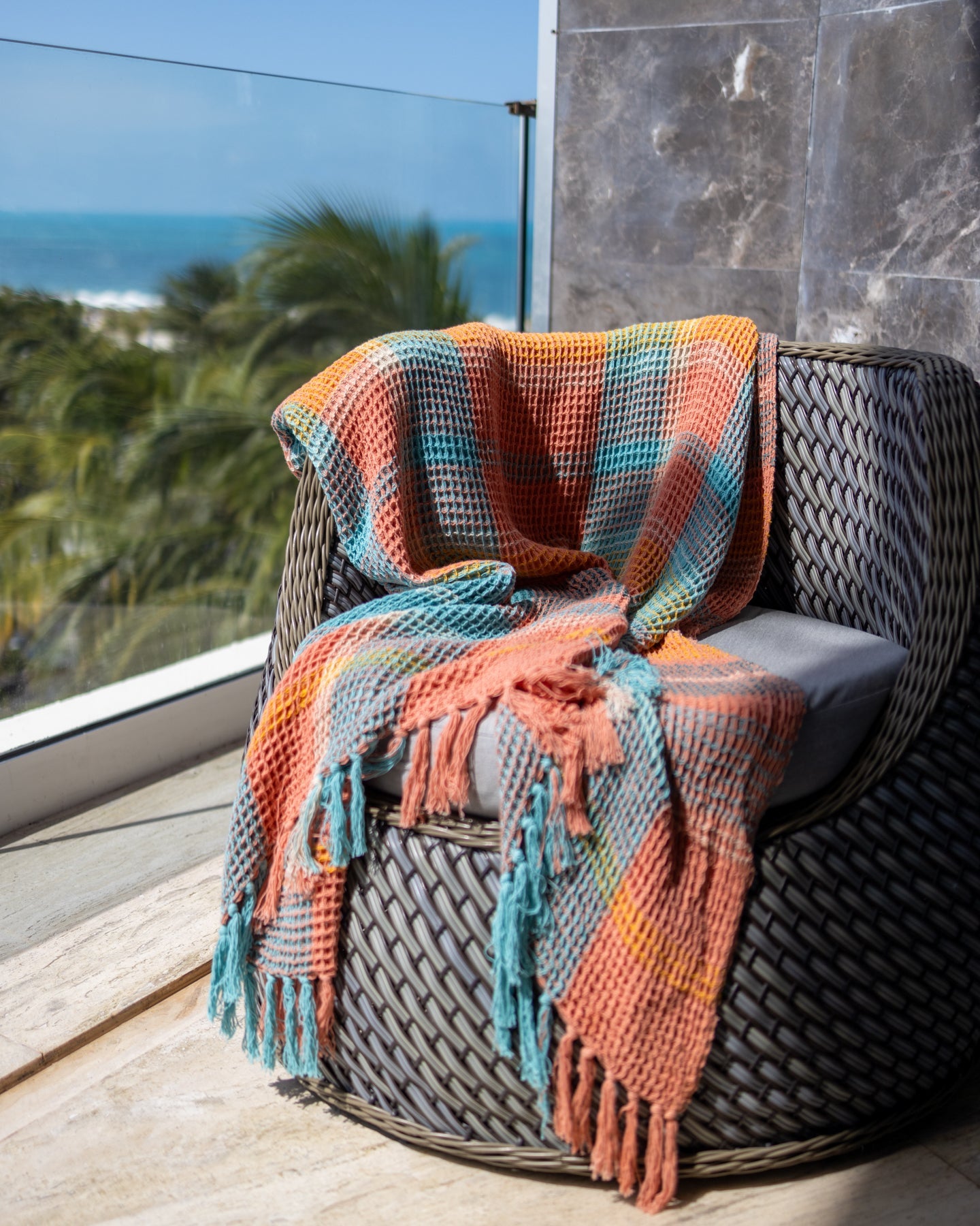 Polly Organic Cotton Waffle Knit Throw Blanket – YaYa & Co.